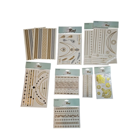 Raj | Design | Raj Metallic Temporary Tattoos Gold Silver Boho Chic ...